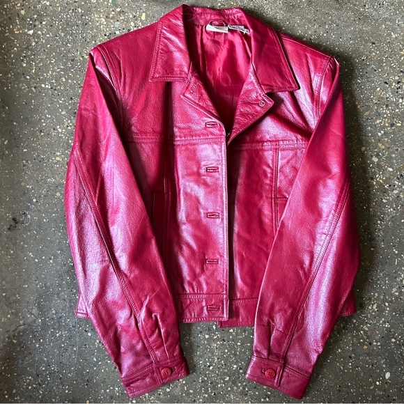 Vintage | Jackets & Coats | Red Vintage Leather Jacket | Poshmark